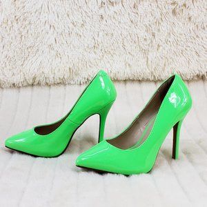 Pleaser | Shoes | Neon Lime Green Uv High Heel Pumps | Poshmark